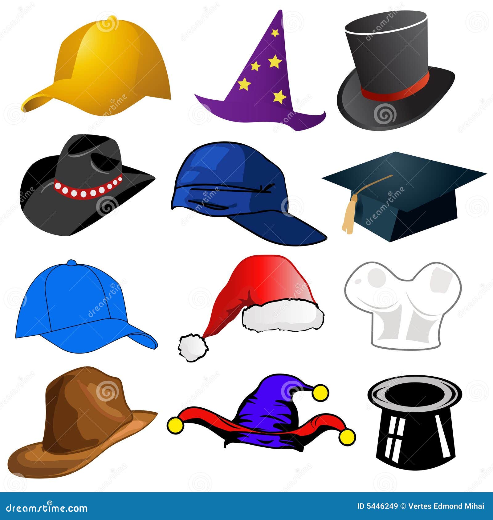 Various Hats Cartoon Vector | CartoonDealer.com #5220007