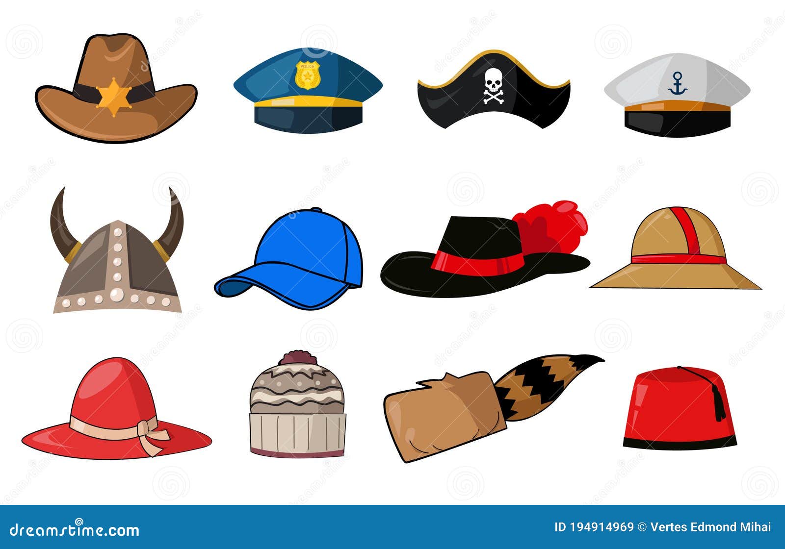 Various Hats Illustration Icons Stock Vector - Illustration of assorted ... Various Hats Illustration Icons Stock Vector - Illustration of assorted ...