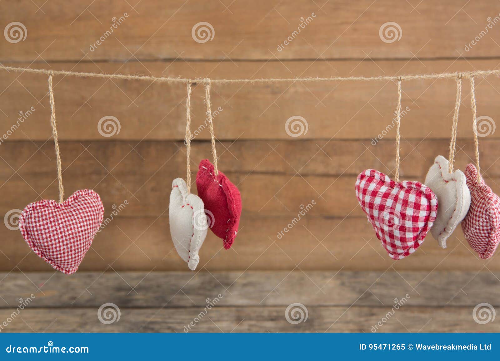 Various Heart Shape Decoration Hanging on String Stock Image - Image of ...