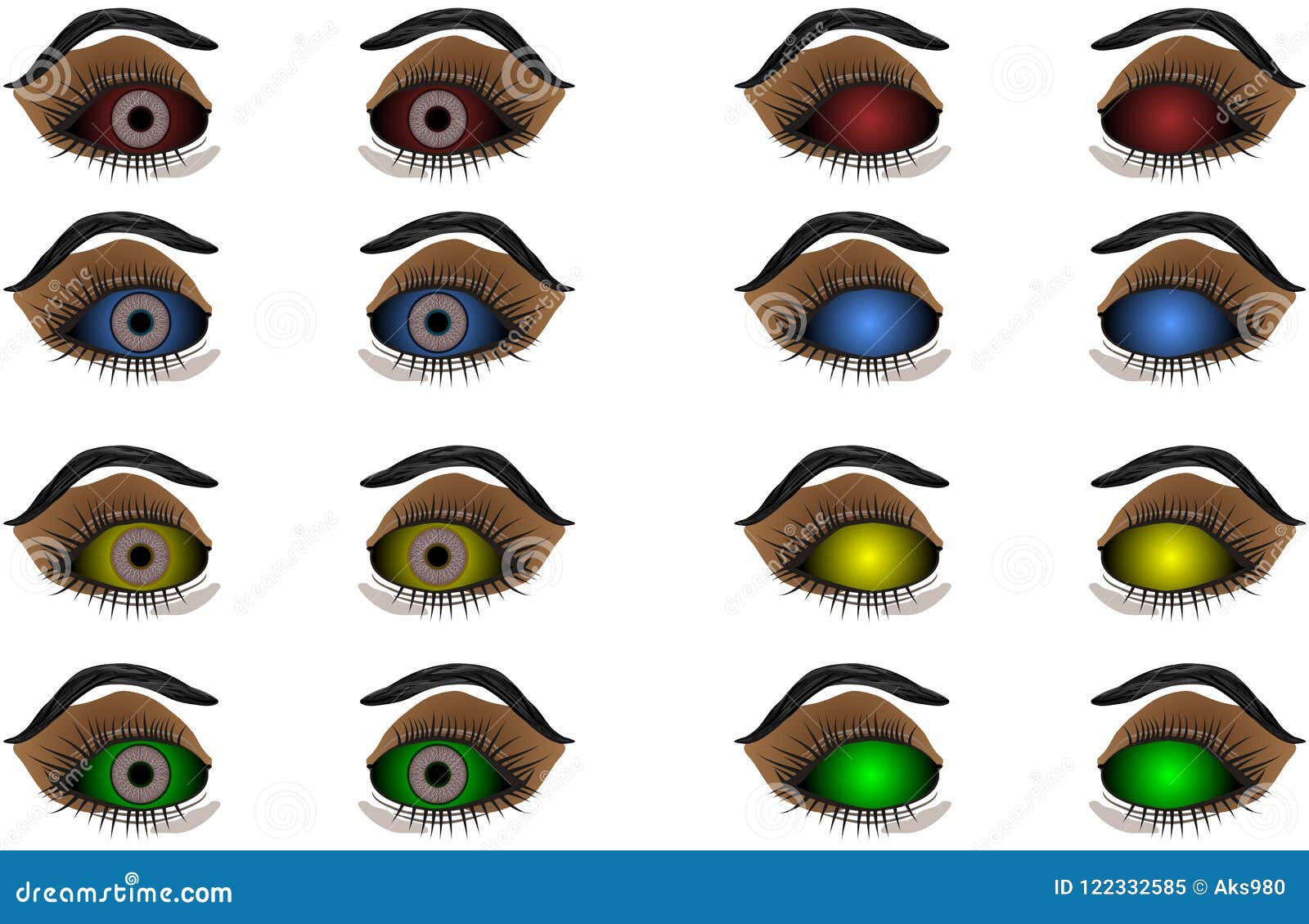 Various Horror Eye Vector Illustration Stock Vector - Illustration of ...