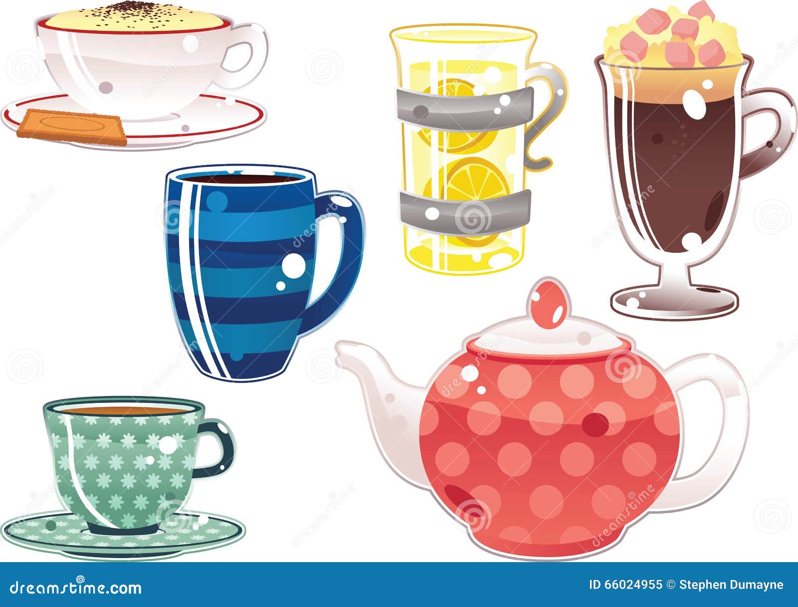Various hot beverages stock vector. Illustration of black - 66024955