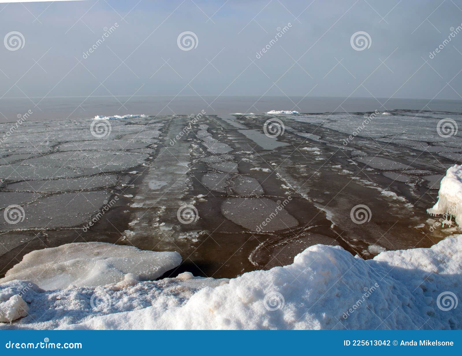 Various Ice Formations in the Sea, Ice Texture on the Water Surface ...