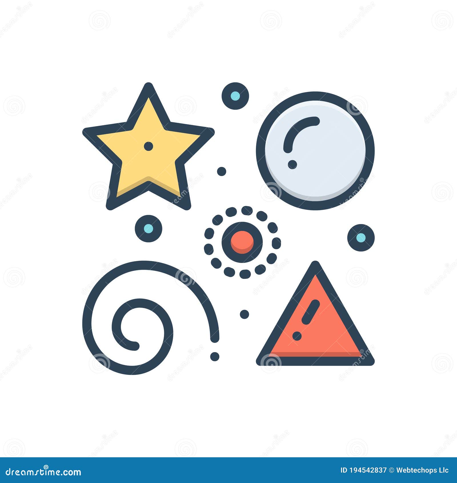 Color Illustration Icon for Various, Different and Discontiguous Stock ...