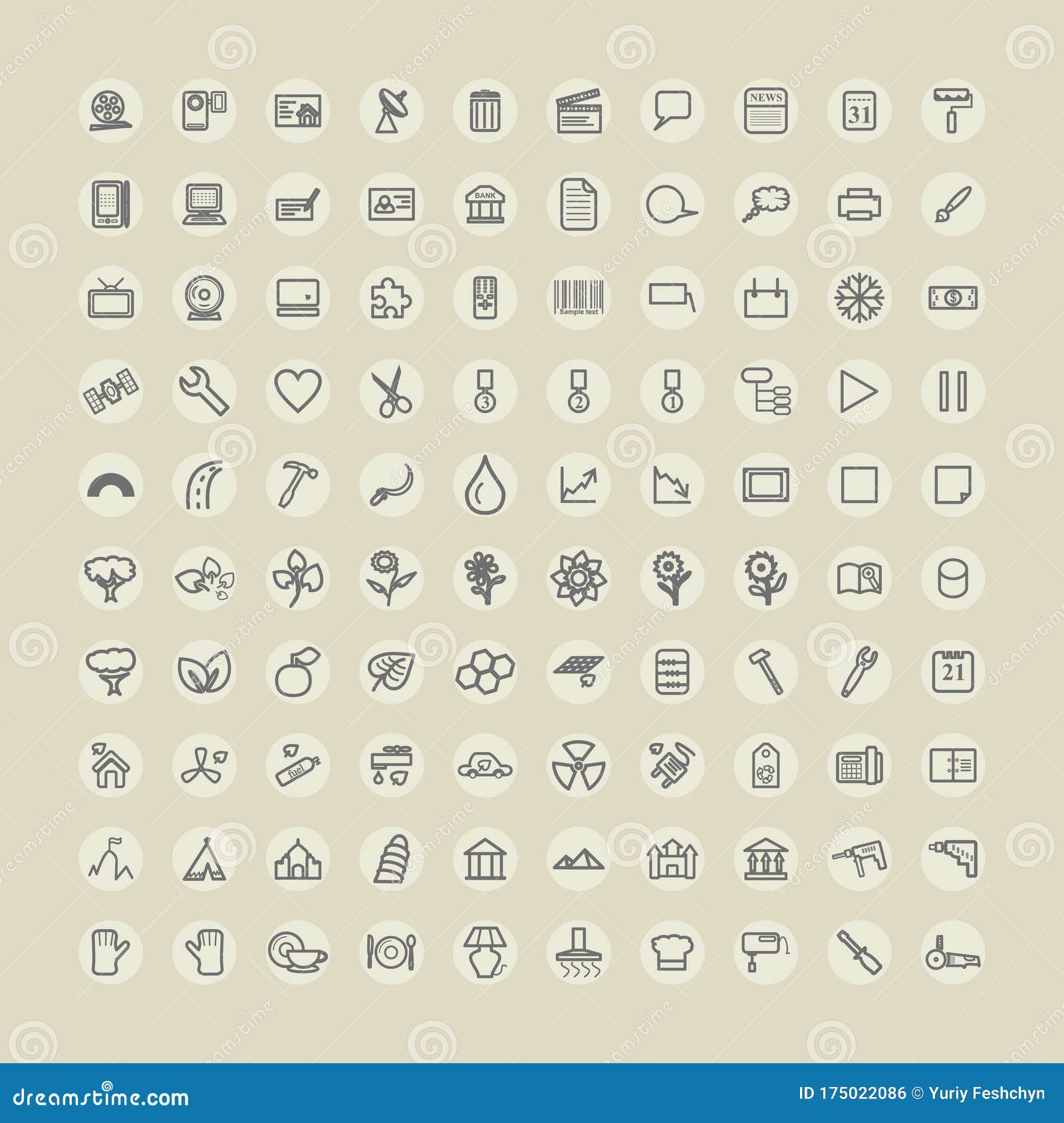 Various Icons for Design. Symbol Collection Stock Illustration ...