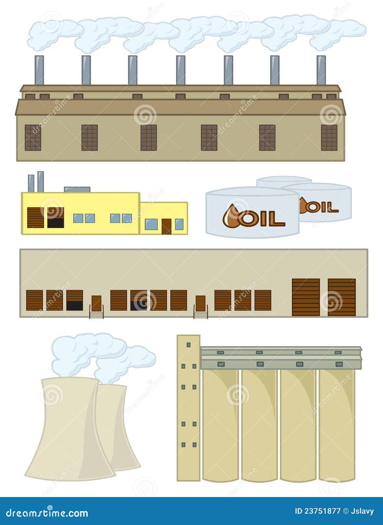 Various Industrial Structures Cartoon Vector | CartoonDealer.com #23751877