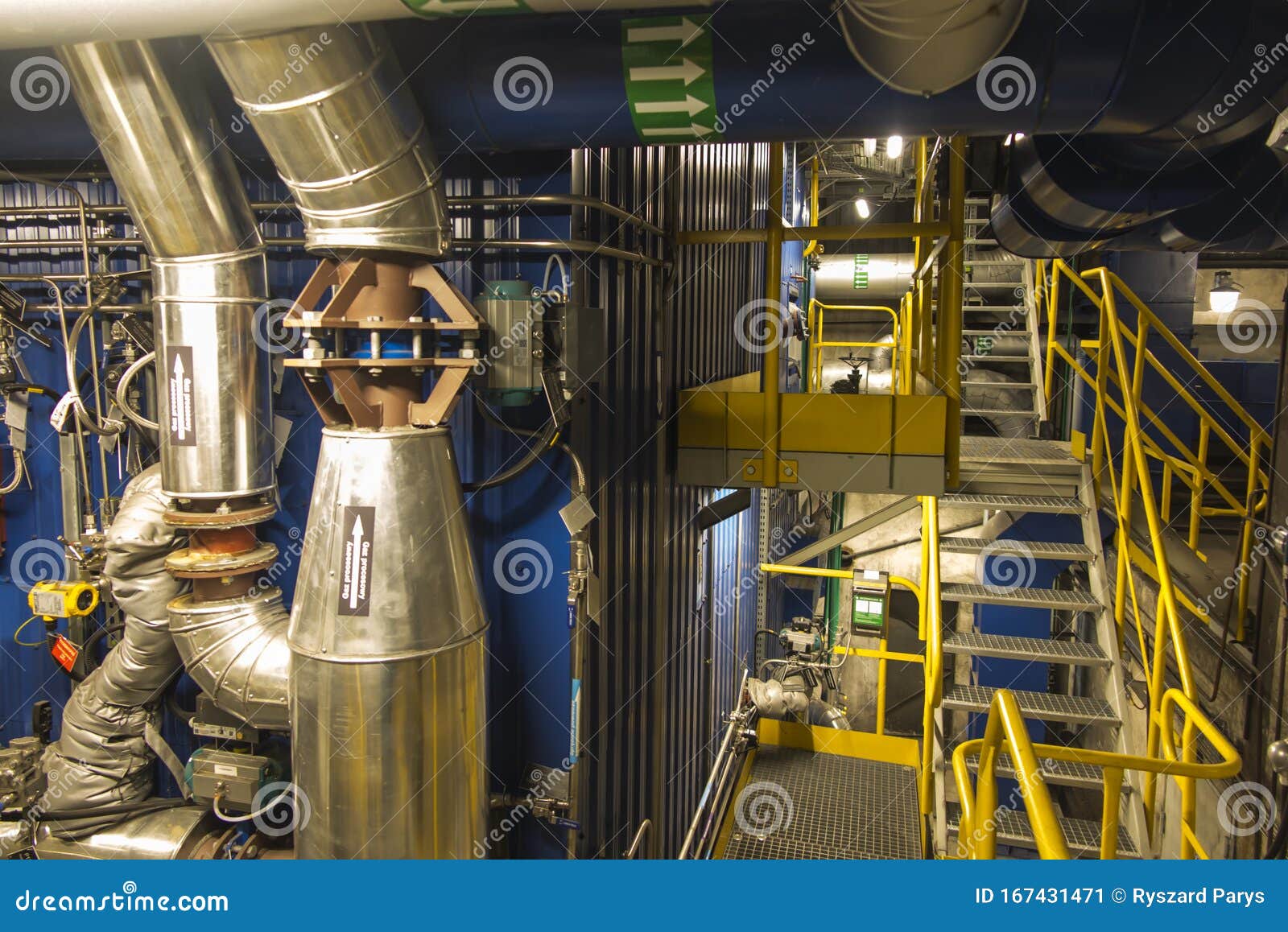 Various Installations Mounted Around the Coal Boiler Stock Image ...