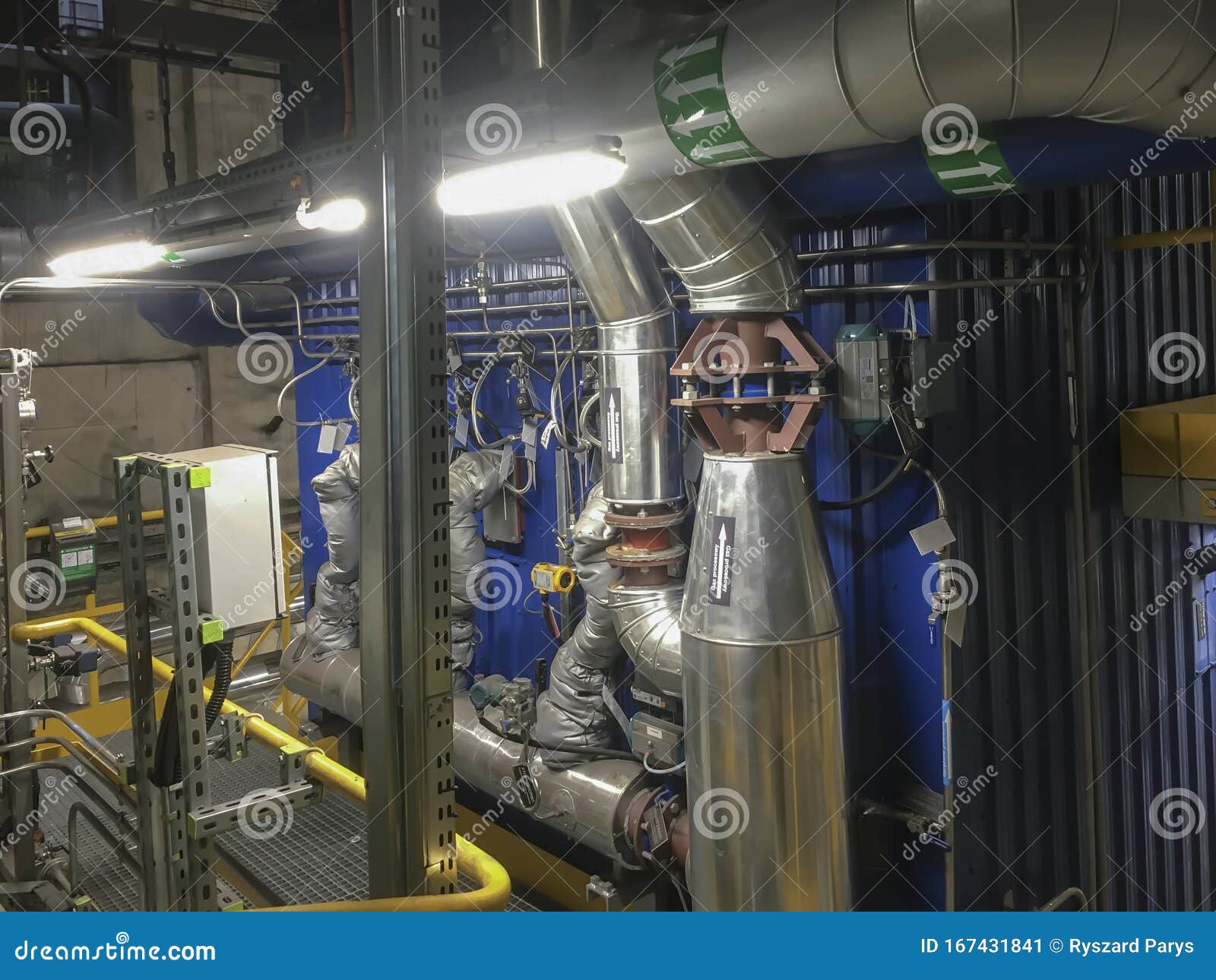 Various Installations Mounted Around the Coal Boiler Stock Image ...