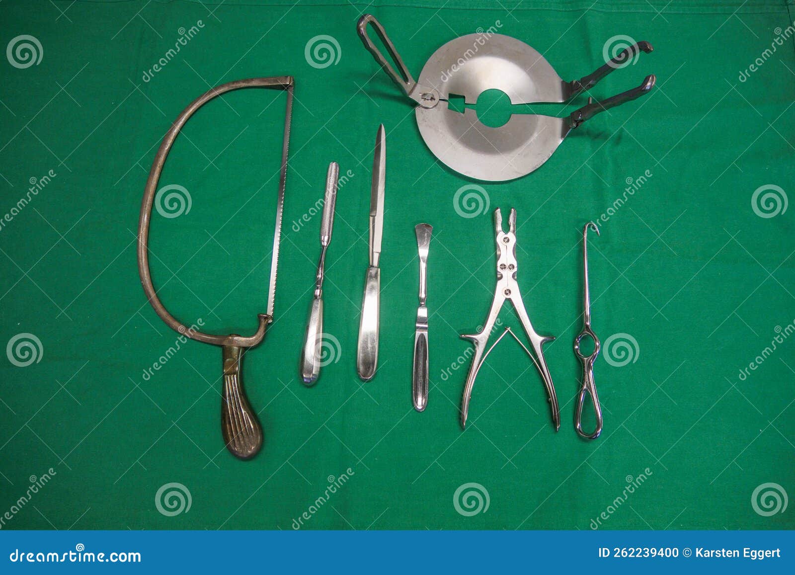 Various Instruments for an Amputation Lie on a Surgical Cloth Stock ...