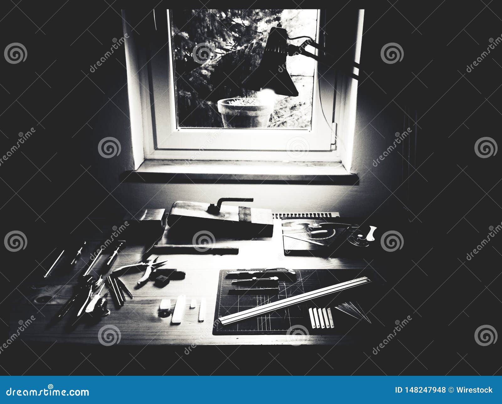 Various Instruments of an Architect Stock Photo - Image of measurement ...