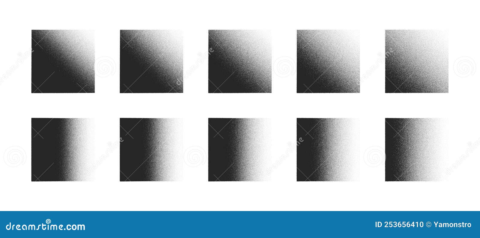 Various Intensity Density Black Noise Linear Gradient Grainy Textured ...