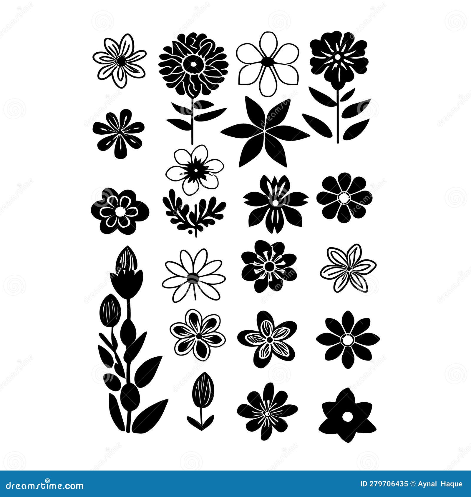 Various Isolated Flower Vector Icon Stock Vector - Illustration of ...