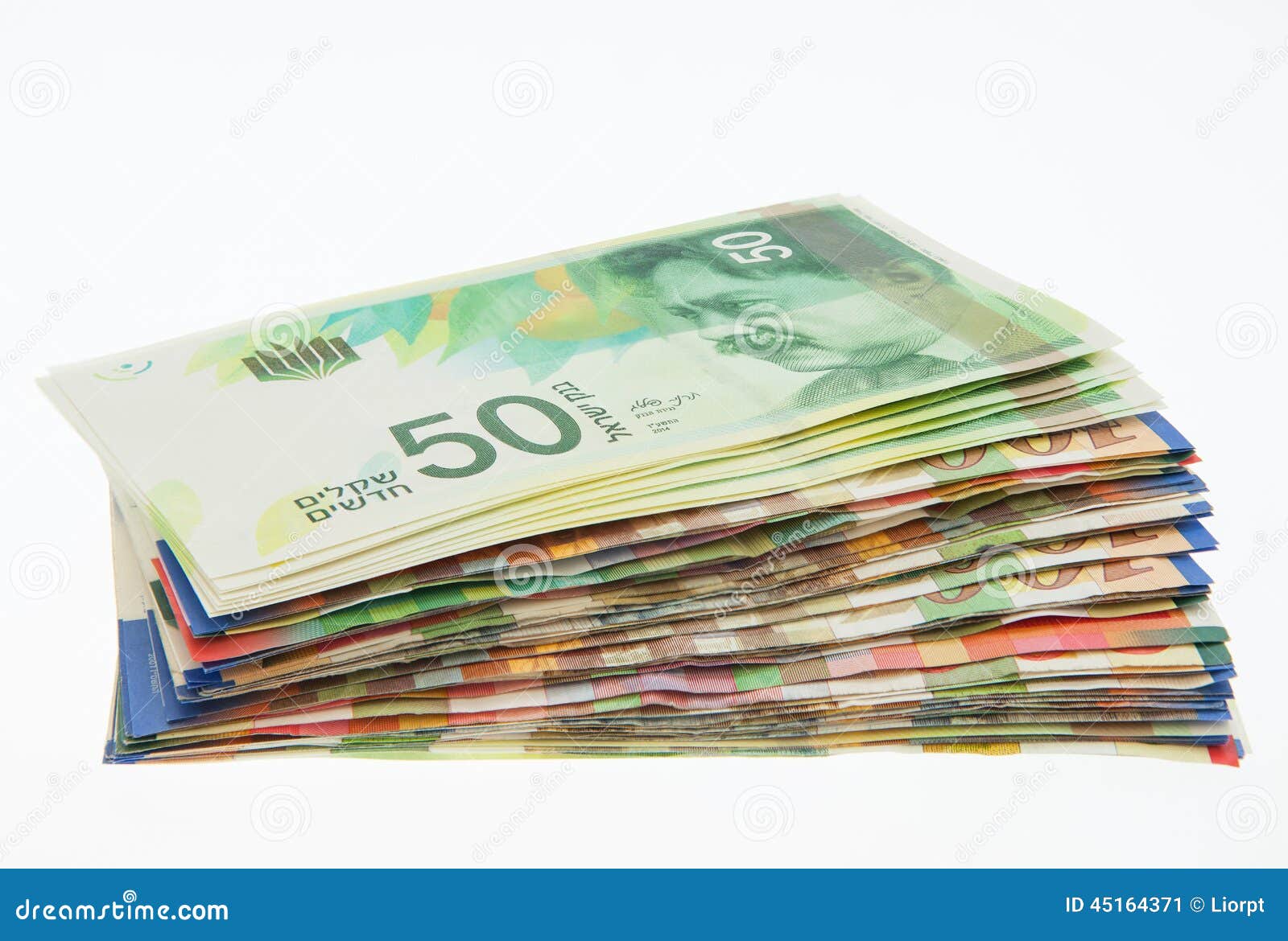 Various Israeli Shekel Notes with the New Fifty Note Stock Image ...