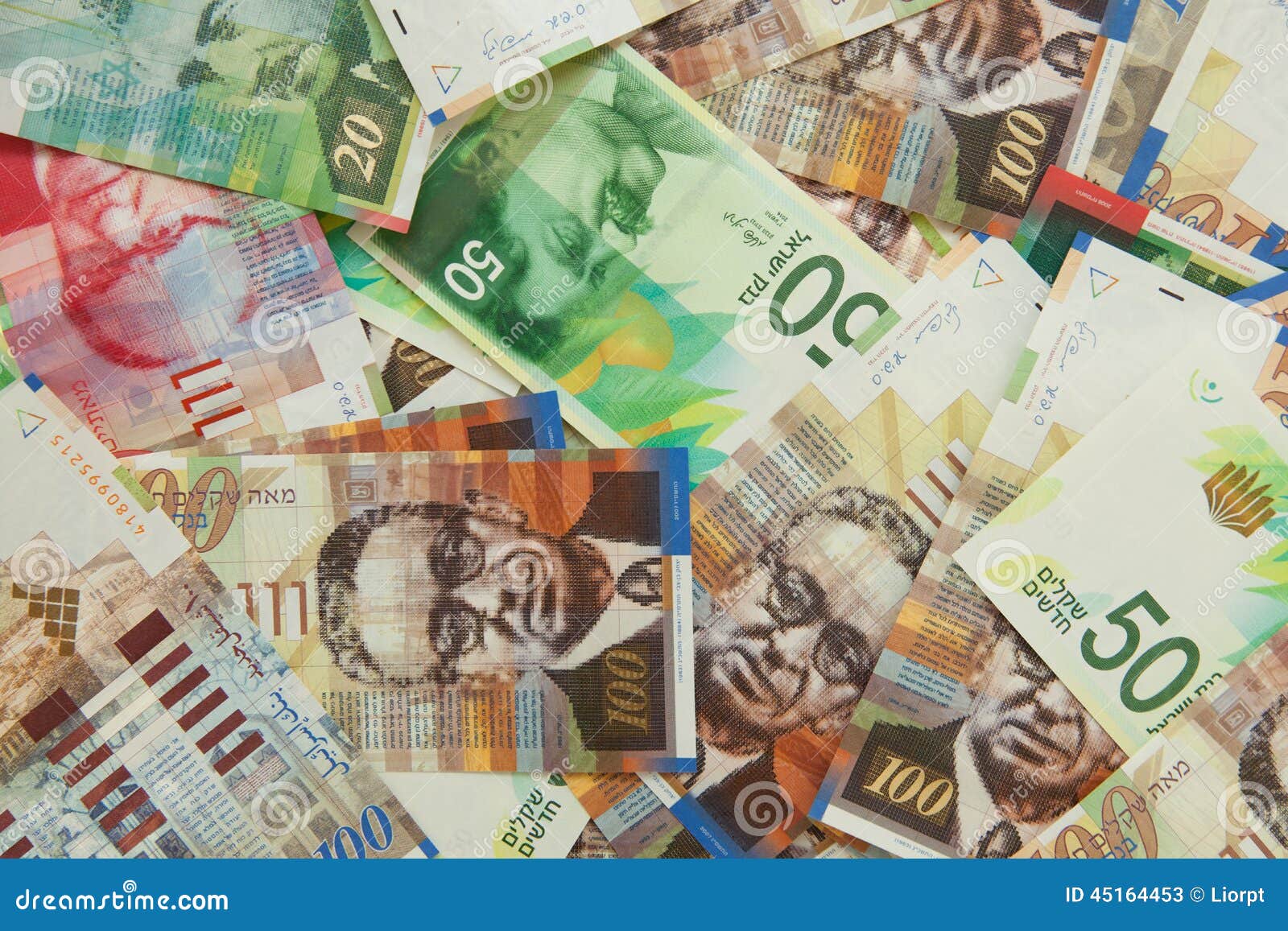 Various Israeli Shekel Notes with the New Fifty Note Stock Image ...