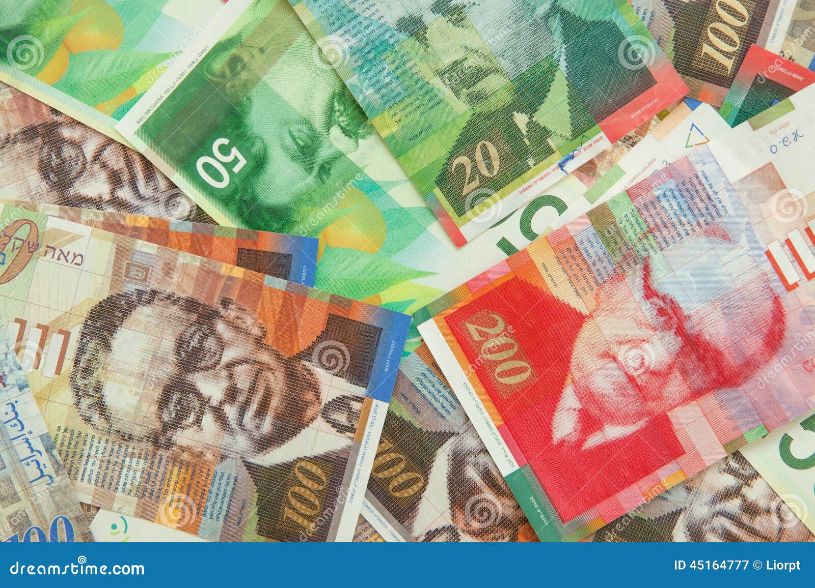 Various Israeli Shekel Notes with the New Fifty Note Stock Image ...