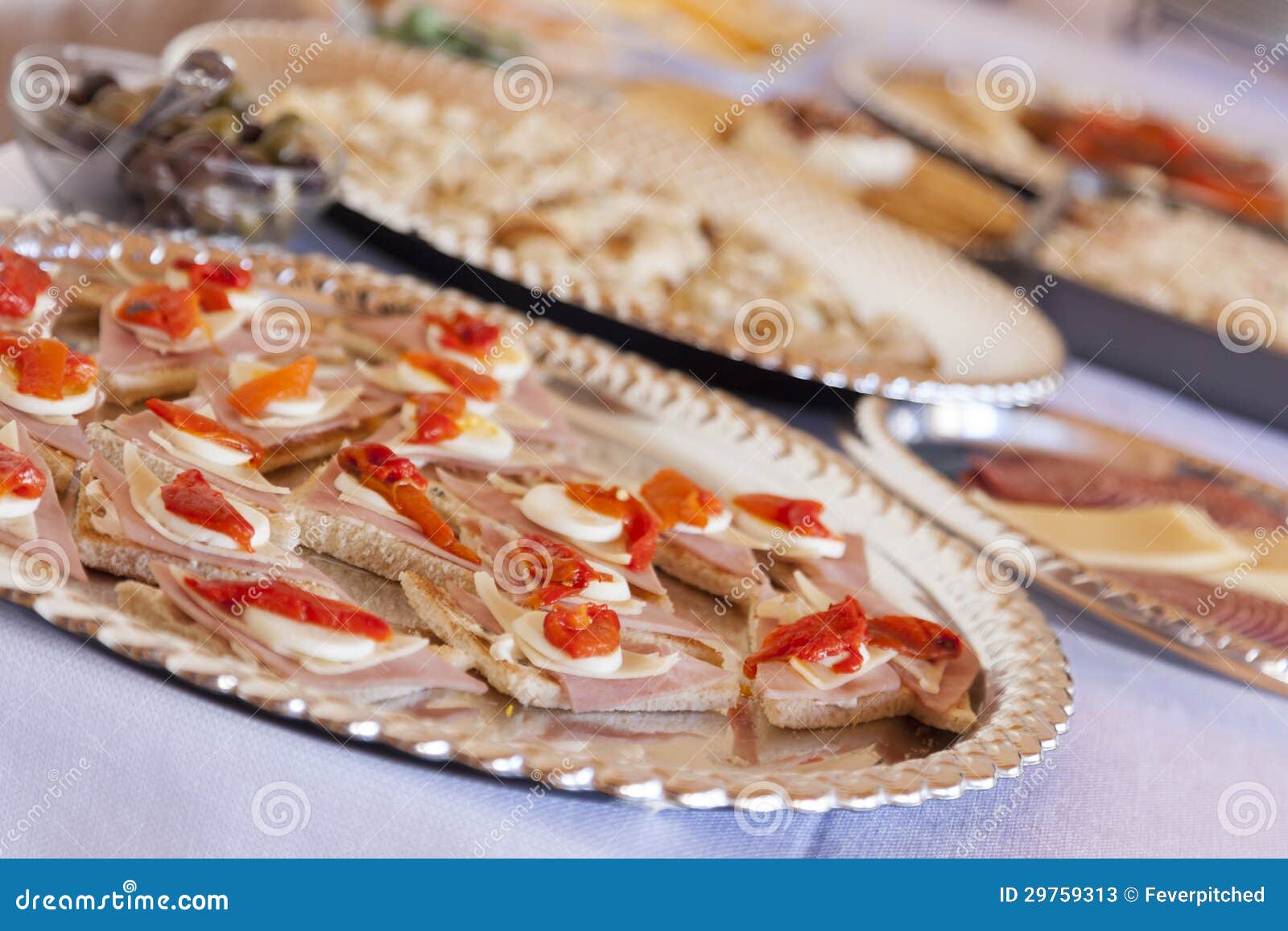 Various Italian Appetizers on Table Stock Image - Image of closeup ...