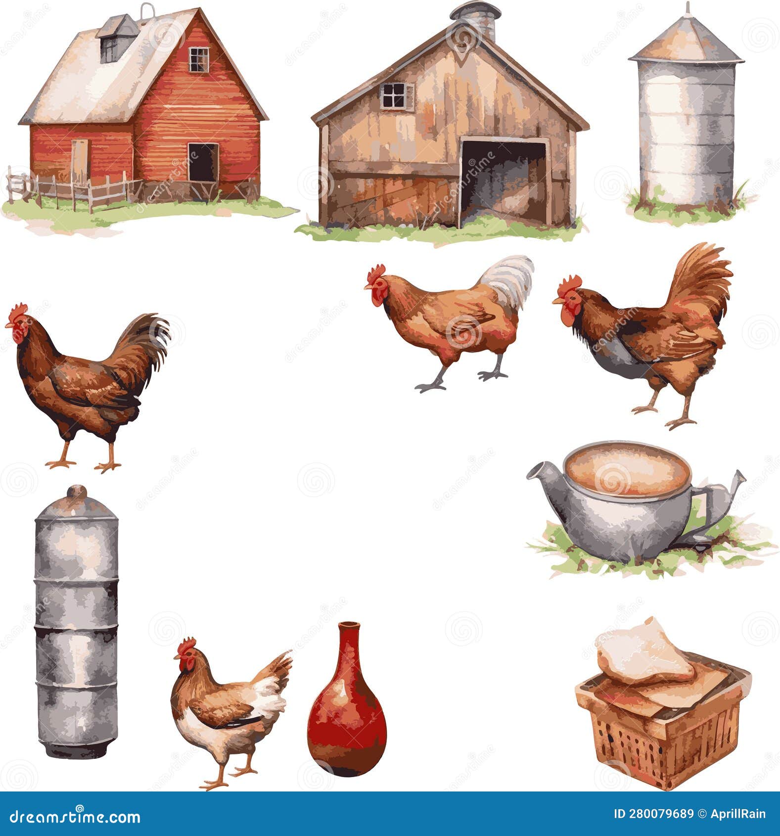 Various Items from the Farm.Instruments and Food Stock Vector ...