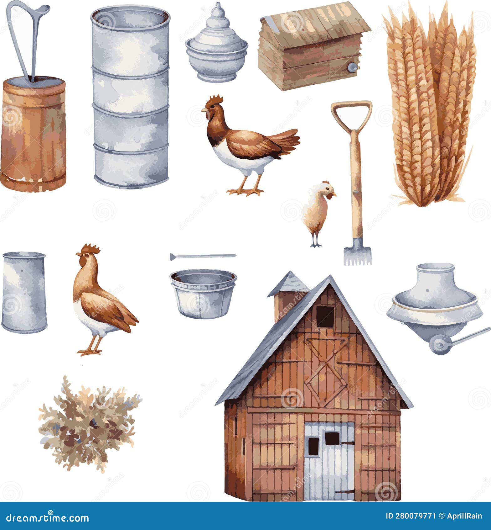 Various Items from the Farm.Instruments and Food Stock Vector ...