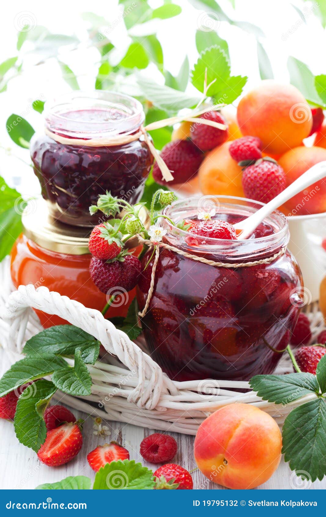 Various jams in jars stock photo. Image of apricot, orange - 19795132