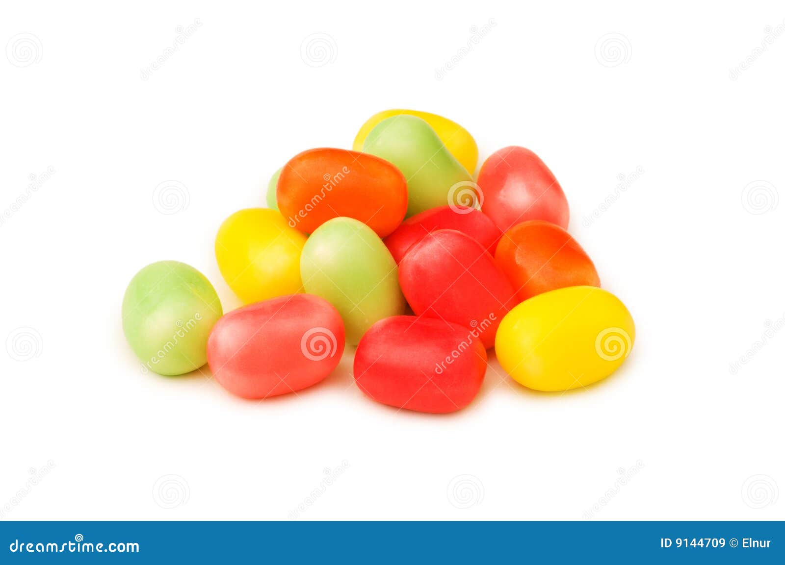 Various Jelly Beans Isolated Stock Image - Image of dessert, orange ...