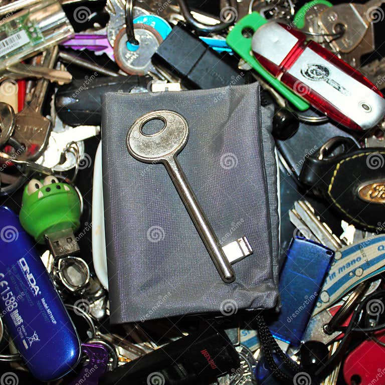 Various Keys of Different Types and Sizes with a Key in the Center ...