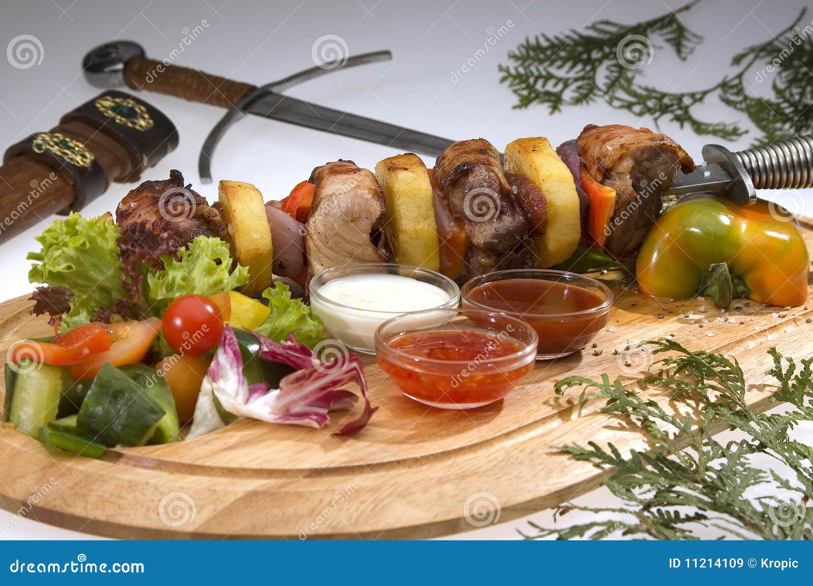 Various Kind of Meat on Dagger Stock Image - Image of shish, colorful ...