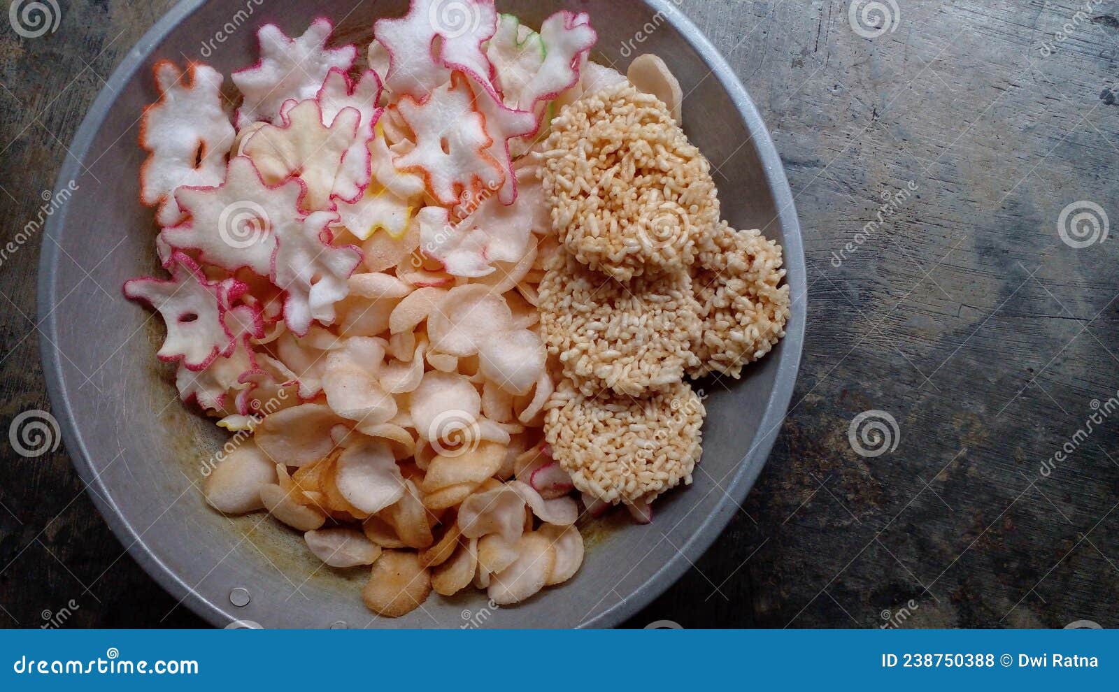 Various Kinds of Crackers. Crispy Crackers are Placed in the Pan. One ...