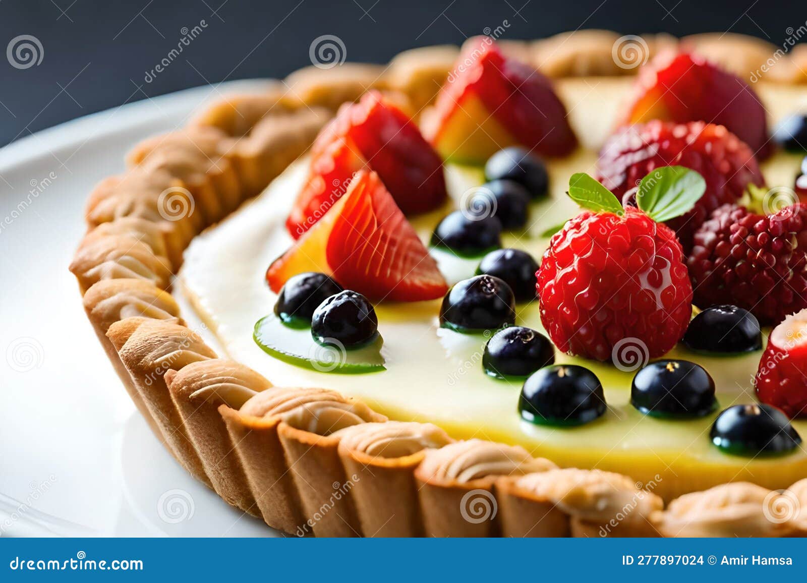 Delicious tart stock illustration. Illustration of dish - 277897024