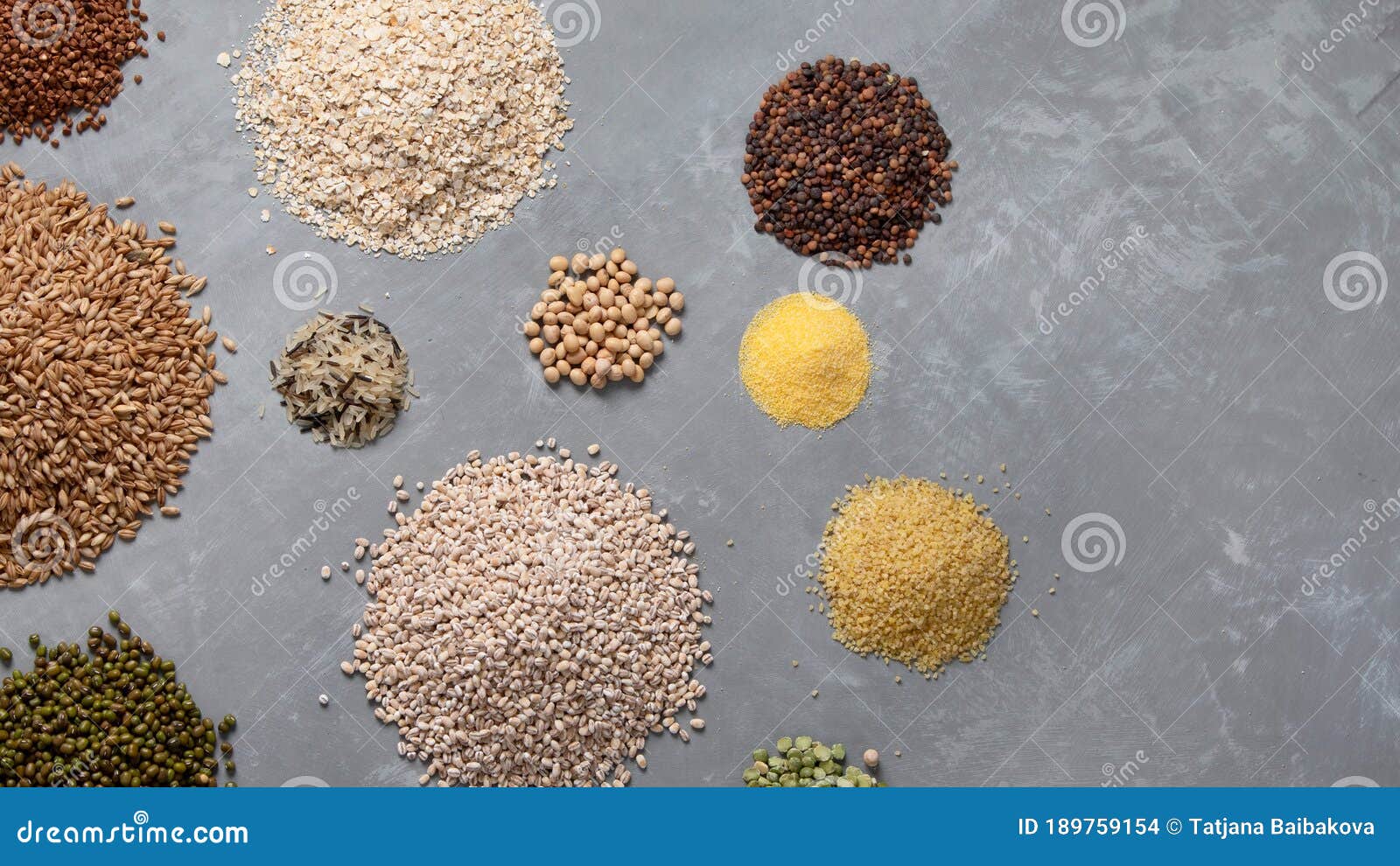 Various Kinds of Natural Grains Stock Photo - Image of meal, cereal ...