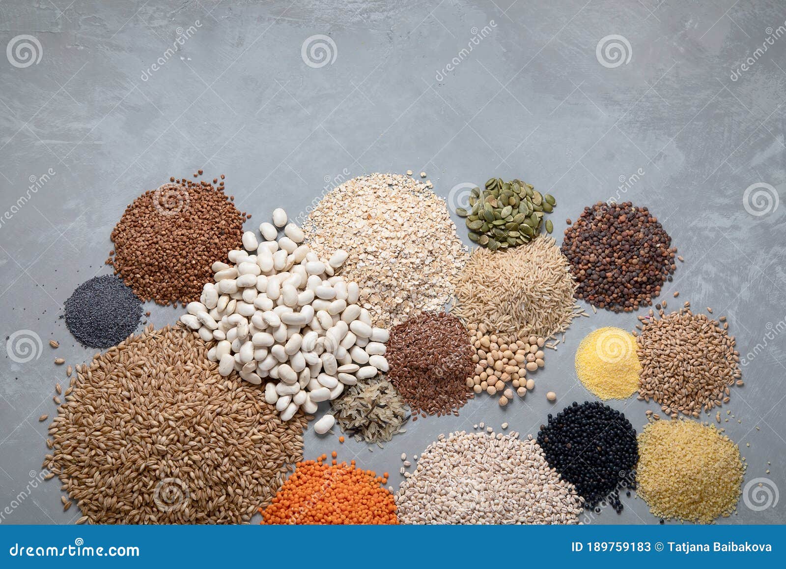 Various Kinds of Natural Grains Stock Image - Image of food ...