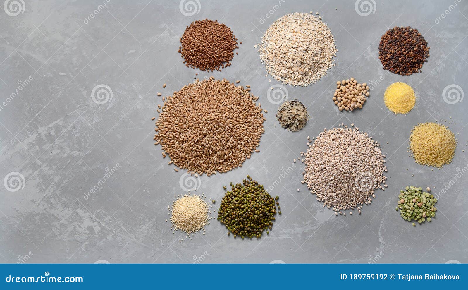Various Kinds of Natural Grains Stock Photo - Image of fiber, food ...