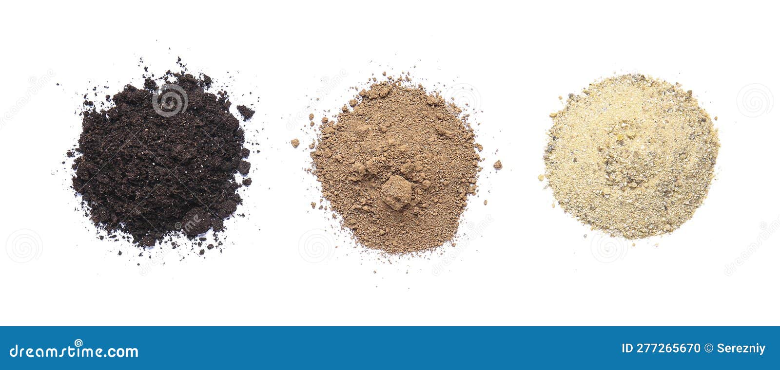 Different Types of Soil on White Background Stock Photo - Image of ...