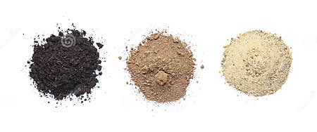 Different Types of Soil on White Background Stock Photo - Image of ...