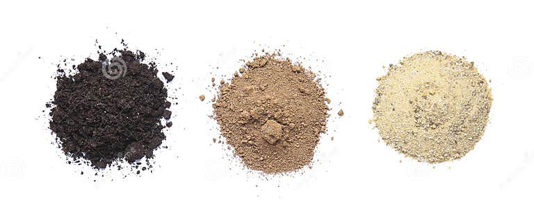 Different Types of Soil on White Background Stock Photo - Image of ...