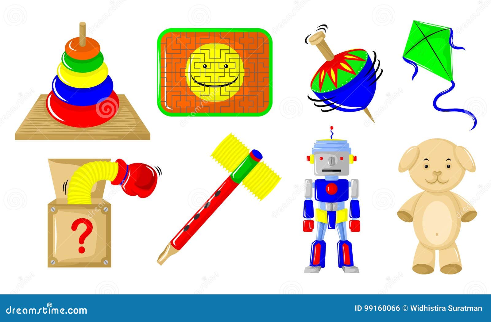 Various toys stock vector. Illustration of kinds, illustrations - 99160066 Various toys stock vector. Illustration of kinds, illustrations - 99160066