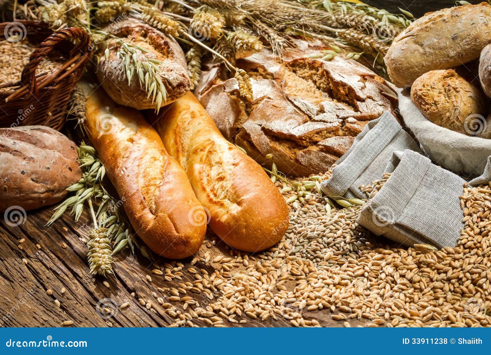 Various Kinds of Whole Wheat Bread in the Pantry Stock Photo - Image of ...