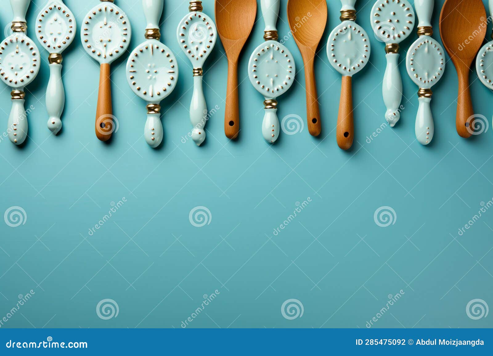 Various Kitchen Baking Utensils Flat Lay Top View, Mockup for Recipe on ...