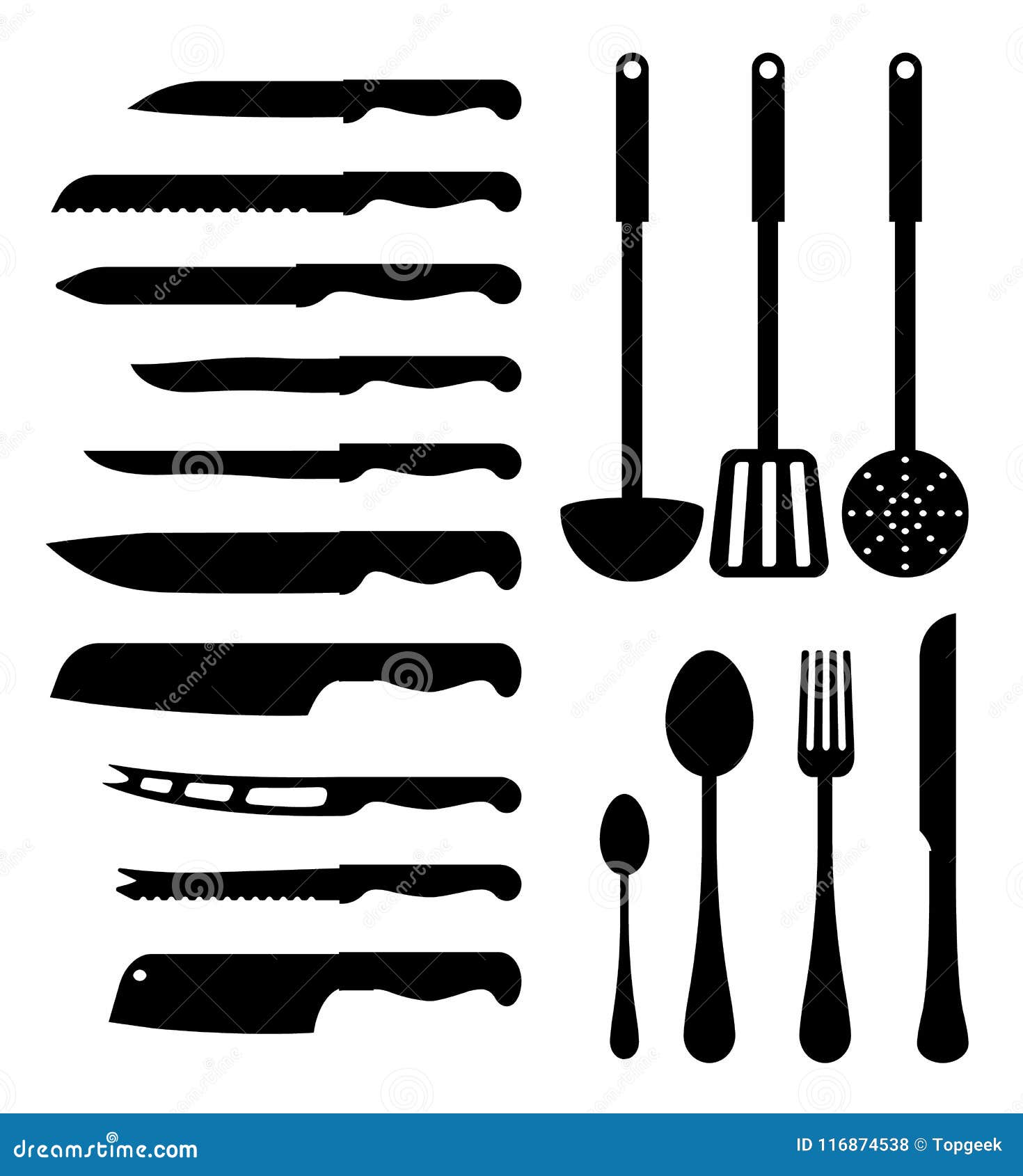 Various Kitchen Instruments Vector Illustration Stock Vector ...