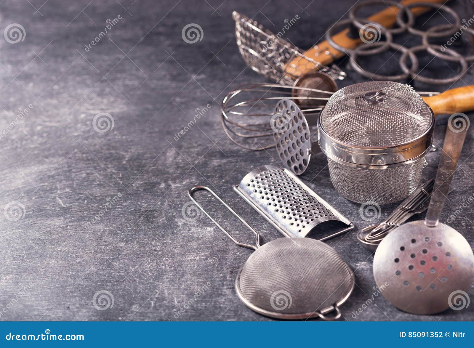 Various kitchen utensils stock photo. Image of life, baking - 85091352