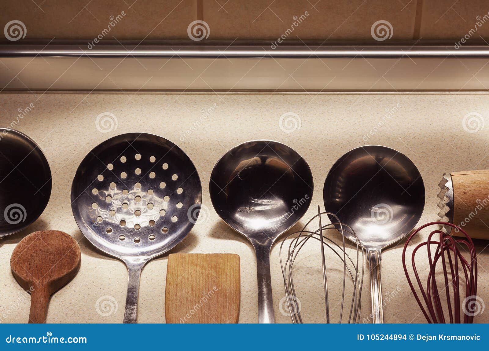 Details of Various Utensils Stock Photo - Image of background ...