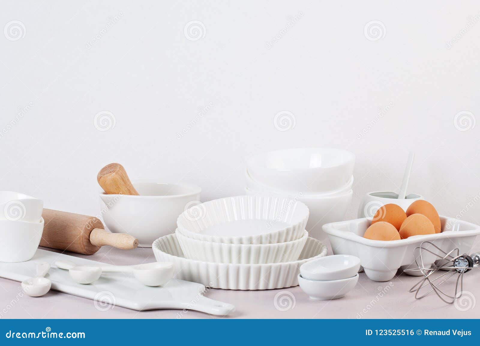 Various Kitchen Utensils. Recipe Cookbook, Cooking Classes Conce Stock ...