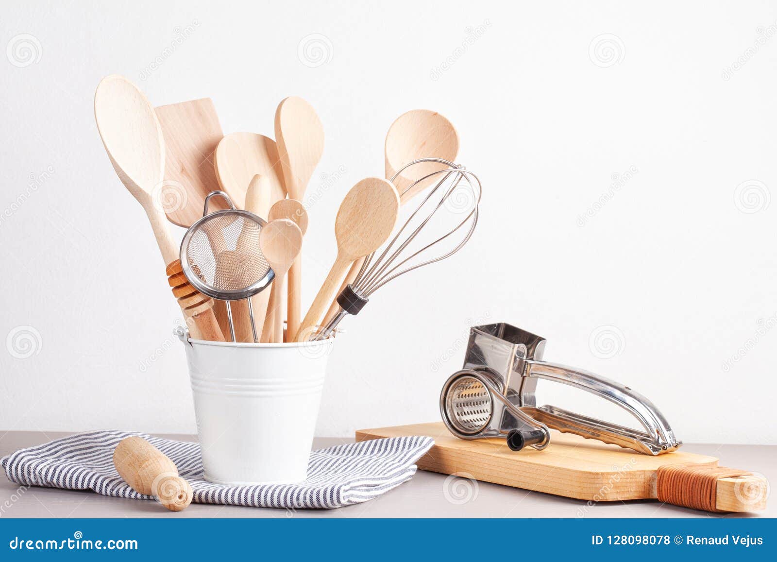 Various Kitchen Utensils. Recipe Cookbook, Cooking Classes Conce Stock ...