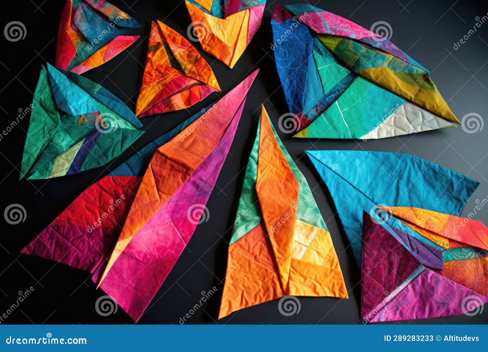 Various Kite Shapes Cut from Vibrant Fabrics Stock Image - Image of ...