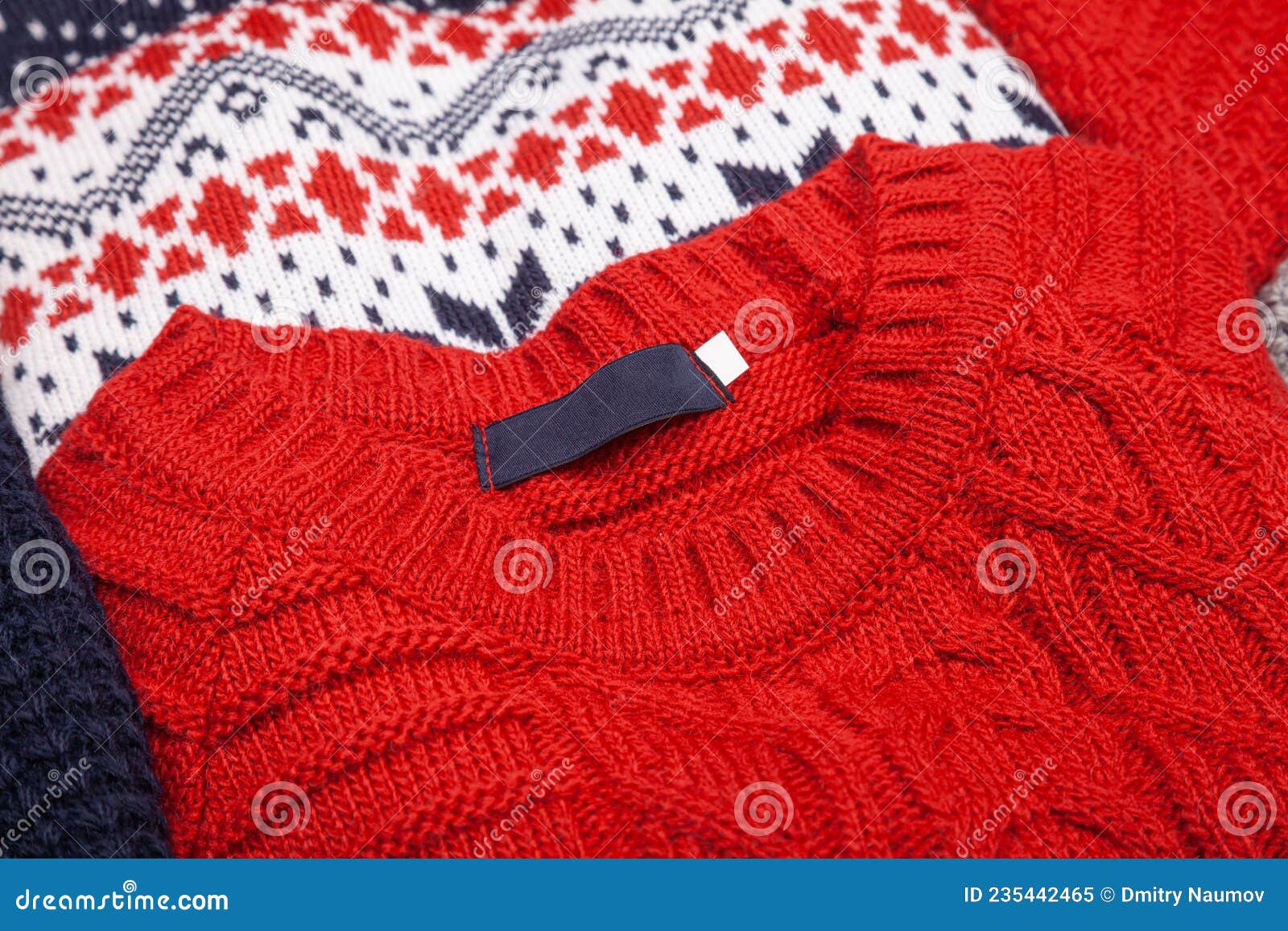 Collection of Knitted Sweaters Close-up Stock Image - Image of retail ...
