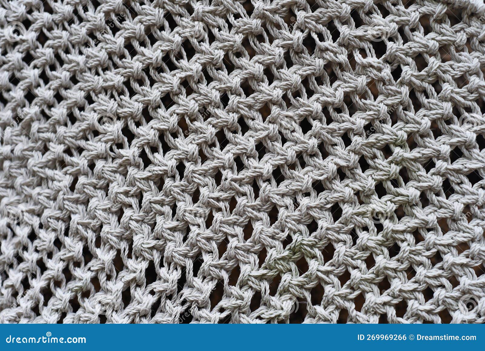 Various Knots of Macrame Technique Made of White Threads Stock Photo ...