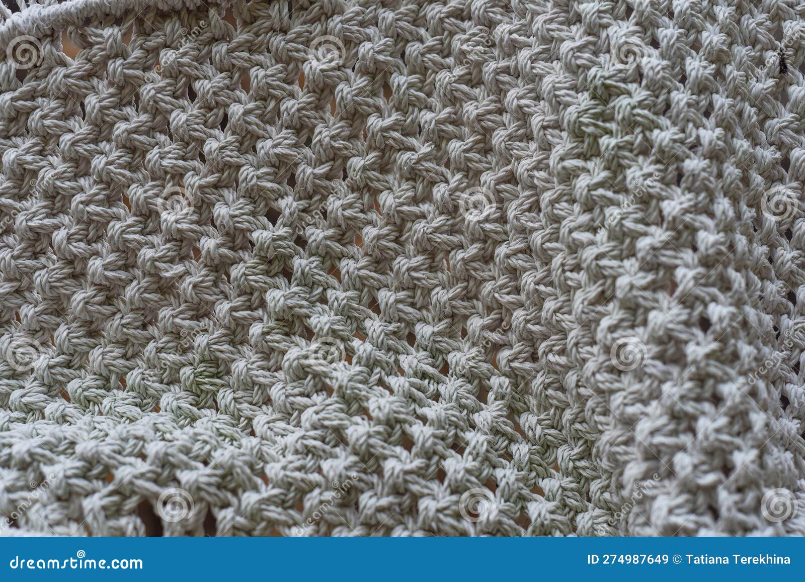 Various Knots of Macrame Technique Made of White Threads Stock Image ...