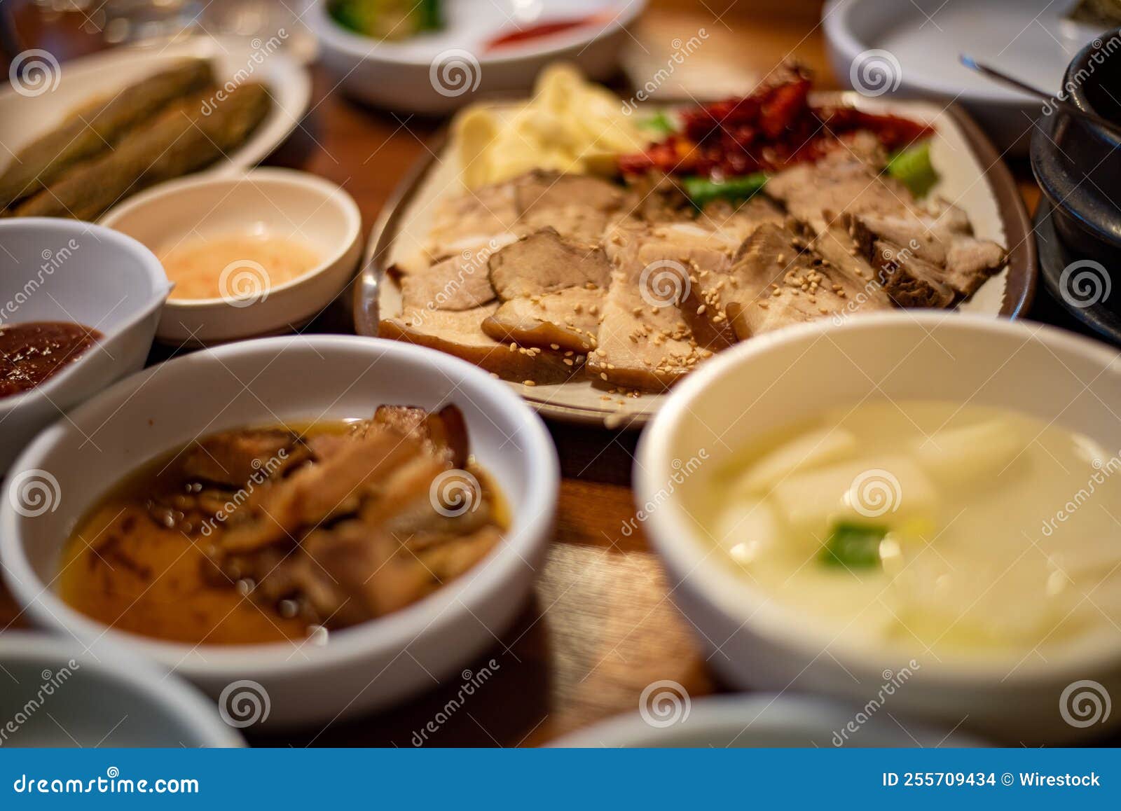 Various Korean Traditional Dishes on the Table. Stock Photo - Image of ...