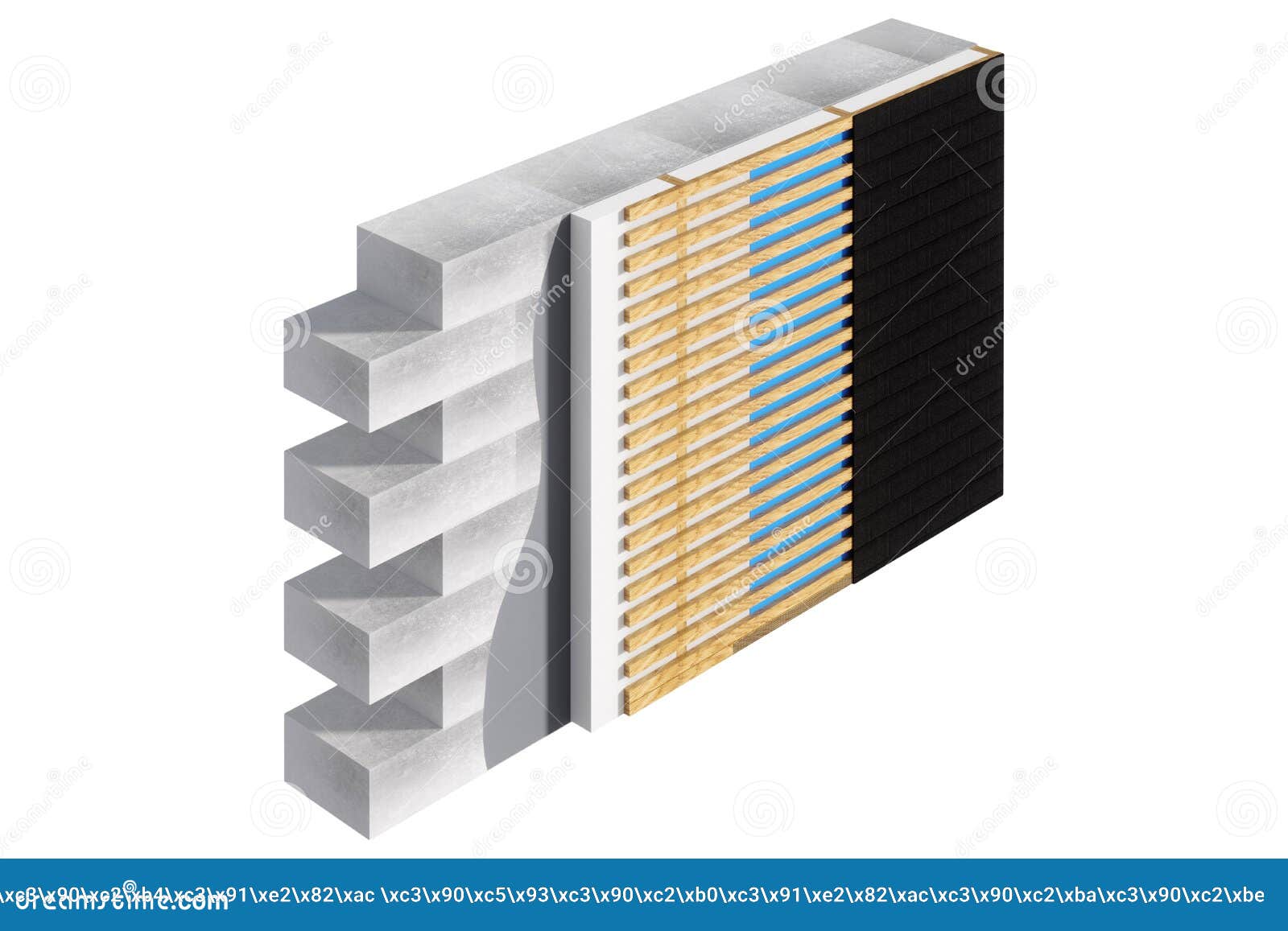 Various Layers of the Building Structure of the Wall Made of Gas ...