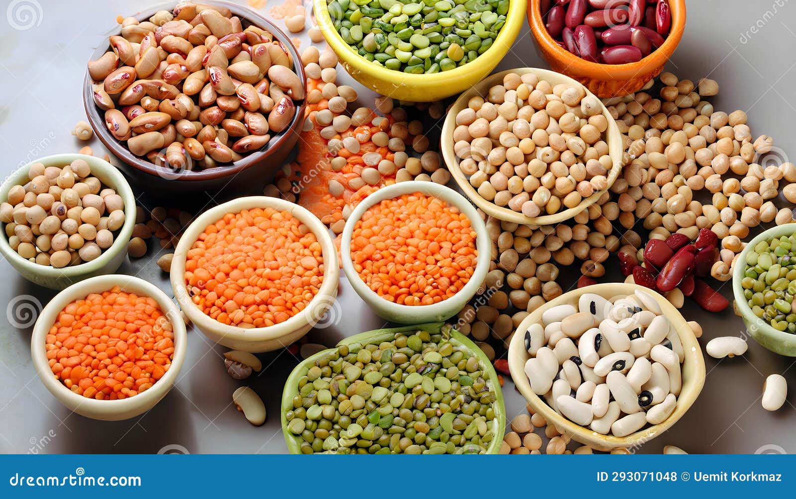 Various Legumes on a Table stock illustration. Illustration of cuisine ...