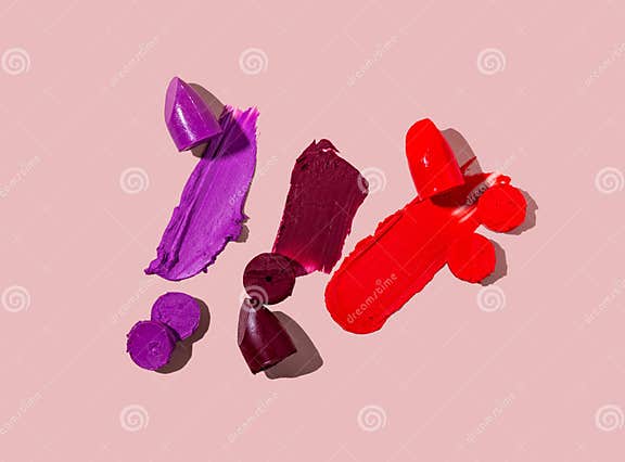 Various Lipstick Swatch Stroke Isolated on White Stock Image - Image of ...