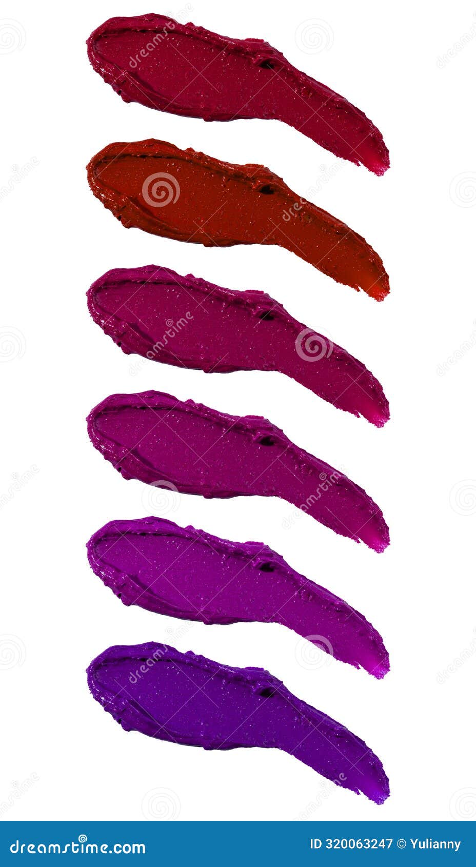 Various Lipstick Swatch Stroke Isolated on White Stock Image - Image of ...